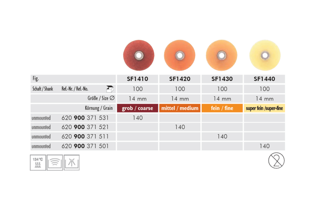 Sof-lex pudseskiver, 100 stk., orange, stor, grov - Dentorium